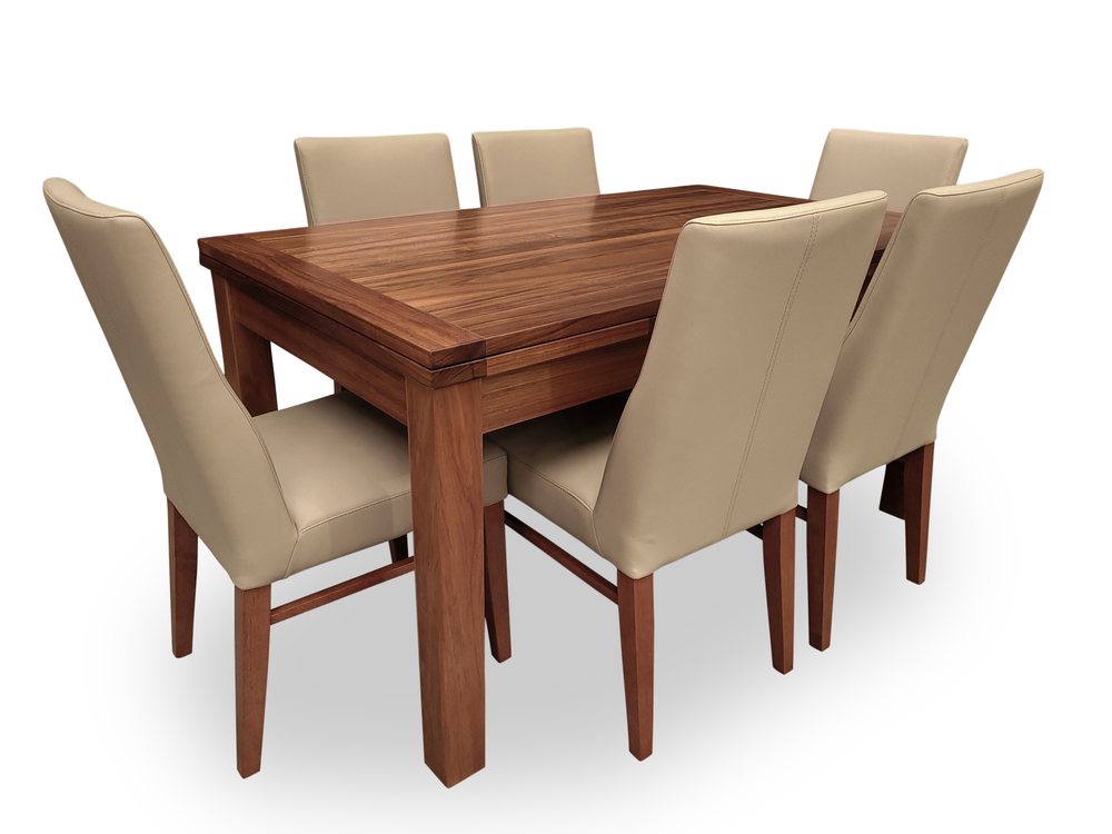 Kallista Tasmanian Blackwood 1550-2550 Extendable Dining Set with 8 x ...
