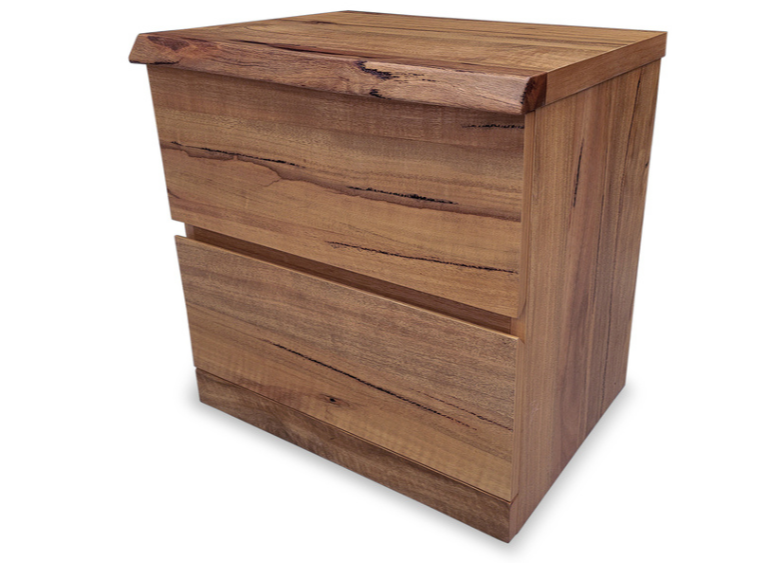 Marri Live Edge Timber Bedside Table - Marri Live Edge Bedroom