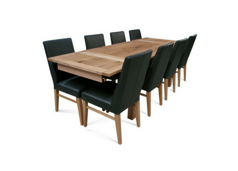 Messmate 1500-2500 Extension Dining Set with 8 Mid Back Contour Chairs ...