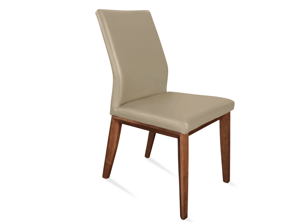 Maya Leather Dining Chair MOCHA w Blackwood Leg - Leather Dining Chairs