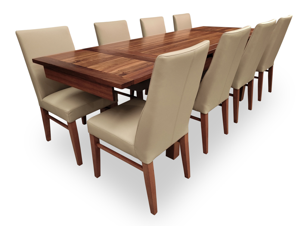 Kallista Tasmanian Blackwood 1550-2550 Extendable Dining Set with 8 x ...